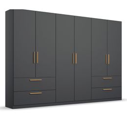 Rauch Drehtürenschrank "Skandi" 6-türig mit vier Schubladen - 271x54x210cm - grau - Holz