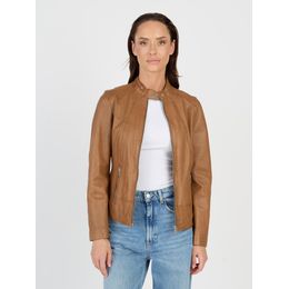 Lederjacke JCC "31024045", Damen, Gr. 36, braun (cognac), Obermaterial :100% Lammleder; Futter: 100% Polyester, Jacken