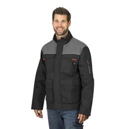 Arbeitsjacke HERO by John Medoox "JUSTIN Utility Jacket Workwear Arbeitsjacke", Herren, Gr. M, grau (anthra, schwarz), angeraute Sweatware, 65% Polyester, 35% Baumwolle, regular fit, Jacken, Arbeitsjacke Funktionsqualit&auml;tf&uuml;r Herren
