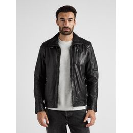 Bikerjacke JCC "31020351", Herren, Gr. 50, schwarz, Obermaterial: 100% Lammleder; Innenmaterial: 90% Baumwolle, 10% Polyester; Ärmelfutter: 100% Polyester, mit Knopf, Jacken