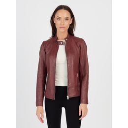 Lederjacke JCC "31024045", Damen, Gr. 40, rot (bordeaux), Obermaterial :100% Lammleder; Futter: 100% Polyester, Jacken