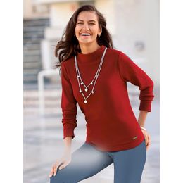 Strickpullover Casual Looks "Pullover", Damen, Gr. 46, rot (rostrot), 100% Baumwolle, unifarben, Pullover