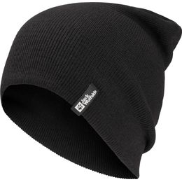 Jack Wolfskin Rib Beanie M&uuml;tze schwarz - H&uuml;te & M&uuml;tzen