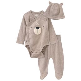 Topomini Baby Set aus Wickelbody, Hose und Mütze