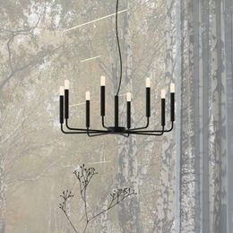 Kronleuchter ORTO, schwarz, Metall, Ø 73 cm, 8-flammig