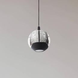 LUCANDE LED-Pendellampe Hayley, schwarz, 1-flg., Glas