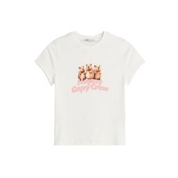 Bershka T-Shirt Damen Gr&ouml;&szlig;e M braun / hellbraun / rosa / offwhite