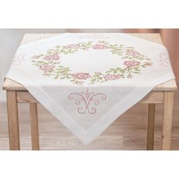 buttinette Stickmitteldecke "Rosen & Ornament"