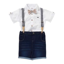 Little Gent Set Jungen Gr&ouml;&szlig;e 104/110 blue denim / wei&szlig;