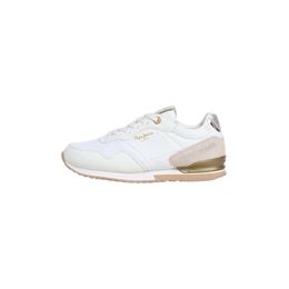 Pepe Jeans Sneaker 'London Party' Damen Gr&ouml;&szlig;e 42 beige / gold / wei&szlig;