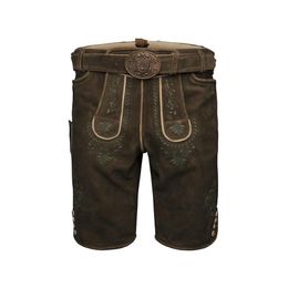 Kr&uuml;ger Buam Kr&uuml;ger Buam Lederhose 'Cailan' Herren Gr&ouml;&szlig;e 60 braun / petrol