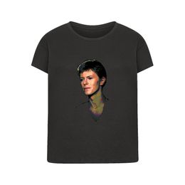 F4NT4STIC Shirt 'TV Times Pop Star David Bowie 1977' female Black size M