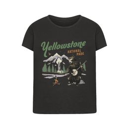 F4NT4STIC Shirt 'US National Parks Yellowstone Bear Playing Banjo' female Black size XS