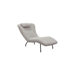 Salesfever Relaxliege mit Edelstahlgestell und Texturstoff Cord-Optik in Hellgrau | Gr.: onesize
