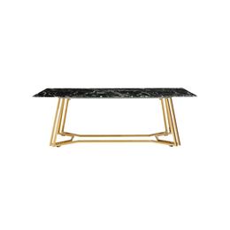 Salesfever Couchtisch 110x60 cm Glasplatte Marmoroptik Schwarz Chromgestell in Goldfarben | Gr.: onesize