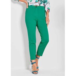 GOLDNER Kurzgr&ouml;&szlig;e: Elegante, schmale Hose LOUISA in gr&uuml;n | Gr.: 24