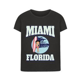 F4NT4STIC T-Shirt 'Betty Boop Miami Florida Surf Scene' Damen Gr&ouml;&szlig;e 5XL himmelblau / pitaya / schwarz / eierschale