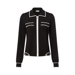 Liu Jo Strickjacke mit Seidenanteil Maglia zippata in schwarz weiß - 0001 | Gr.: M