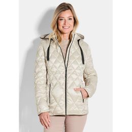 GOLDNER Kurzgr&ouml;&szlig;e: Winterjacke mit Metallic-Glanz in stein | Gr.: 19