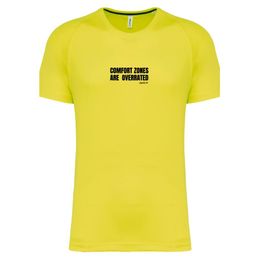 F4NT4STIC T-Shirt Sports Comfort Zones Are Overrated T-Shirt in fluorescent yellow | Gr.: S
