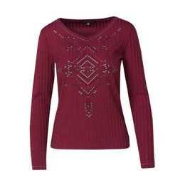 KOROSHI Long sleeve shiny women's t-shirt in braun | Gr.: M