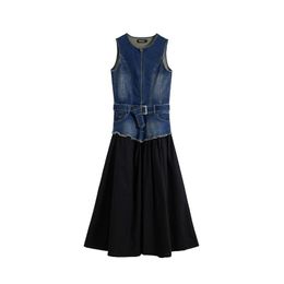 Desigual Kleid Damen Größe 34 blue denim / schwarz Winterkleid