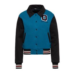 Queen Kerosin Collegejacke Rockabilly Kitten in petrol | Gr.: XL