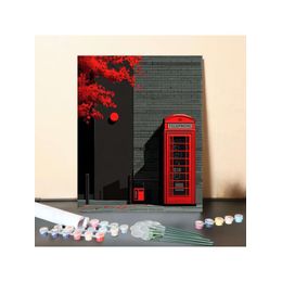 ARTNANAS DIY Malen nach Zahlen Set-"Londonrot" | Gr.: 40x50 mit Rahmen