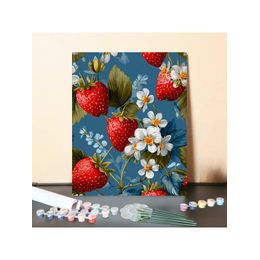 ARTNANAS DIY Malen nach Zahlen Set-"Erdbeerbl&uuml;te" | Gr.: 30x40 ohne Rahmen
