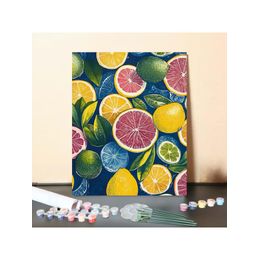 ARTNANAS DIY Malen nach Zahlen Set-"Zitruszauber" | Gr.: 40x50 mit Rahmen