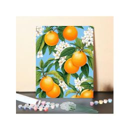 ARTNANAS DIY Malen nach Zahlen Set-"Orangenbl&uuml;te" | Gr.: 30x40 ohne Rahmen