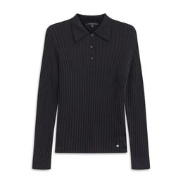 Bugatti Strick Polo Langarm in 290-schwarz | Gr.: M