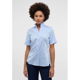Eterna Satin Shirt Bluse Satingewebe Kurzarm in Hellblau | Gr.: 42