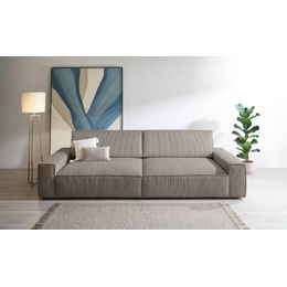 Big-Sofa Home Affaire, B:316cm H:90cm T:135cmgreige, 100% Polyester, Sofas, "NEU: SHERWOOD XXL, Big-Sofa (316cm), extra tiefe Sitzfläche 95 cm",