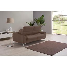Egoitaliano Schlafsofa »Francine Designsofa, Loungesofa mit Dauerschlaffunktion, Breite 233 cm« mit Bettfunktion, Leder BULL, chocolate, Fußfarbe...