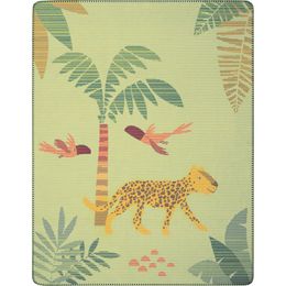 Biederlack Babydecke »Babydecke Wildlife« 75 x 100, mit Zierstich grün-gelb Obermaterial: 58% Baumwolle, 35% Polyacryl, 7% Polyester B/L: 75 cm x...