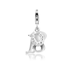 NENALINA Charm-Einhänger »18 Hufeisen Glück 925 Silber, mit Kristallen von Swarovski « Silber onesize Symbol Charm-Anhänger aus 925er Sterling Silber