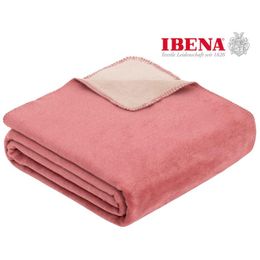 Ibena Wohndecke »Wohndecke Doubleface Dublin« in trendigen Farben beere/natur Obermaterial: 58% Baumwolle, 35% Polyacryl, 7% Polyester B/L: 150 cm...