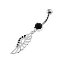 Firetti Bauchnabelpiercing »Schmuck Geschenk Piercing Silber 925 Körperschmuck WINGS Flügel« mit Zirkonia (synth.)...