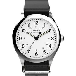 Timex Quarzuhr »WEEKENDER NEW ENGLAND« Armbanduhr, Herrenuhr, Lederarmband, Leuchtzeiger, analog schwarz 0 Armbanduhr für Herren