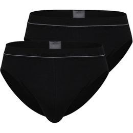 Bugatti Slip »Sport Slip 2er Pack« 2er Pack, weich, wärmend, eng, atmungsaktiv, bequem, Logobund schwarz-dunkel-uni 6L 6L Sport Slip von Bugatti