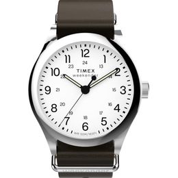 Timex Quarzuhr »WEEKENDER NEW ENGLAND« Armbanduhr, Herrenuhr, Lederarmband, Leuchtzeiger, analog braun Armbanduhr für Herren