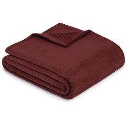 Ibena Wohndecke »Wohndecke Cordoba« Mit trendiger Cord-Struktur burgundy Obermaterial: 58% Baumwolle, 35% Polyacryl, 7% Polyester B/L: 150 cm x 200 cm