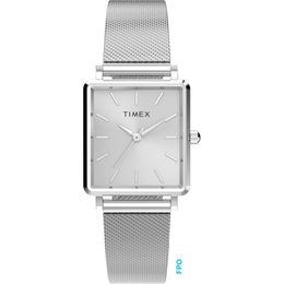 Timex Quarzuhr »TRANSCEND« Armbanduhr, Damenuhr, Edelstahlarmband, analog silberfarben Armbanduhr für Damen