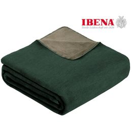 Ibena Wohndecke »Wohndecke Doubleface Dublin« in trendigen Farben dunkelgrün/moosgrün Obermaterial: 58% Baumwolle, 35% Polyacryl, 7% Polyester B/L:...