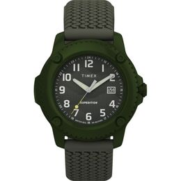 Timex Quarzuhr »TIMBERLINE« Armbanduhr, Herrenuhr, Silikonarmband, Datum, Leuchtzeiger khaki Armbanduhr für Herren
