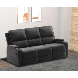 Home Affaire 3-Sitzer &raquo;Napori&laquo; Kinosofa mit 2 x Relaxfunktion und Getr&auml;nkehalter schwarz Polyester 40% / Polyurethane 60%