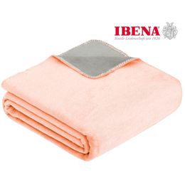 Ibena Wohndecke »Wohndecke Doubleface Dublin« in trendigen Farben rosa/grau Obermaterial: 58% Baumwolle, 35% Polyacryl, 7% Polyester B/L: 150 cm x...
