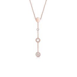 Elli Collierkettchen »Kreis Weiß 925 Sterling Silber, mit Kristallen von Swarovski « Rosegold 45 Halskette für Damen mit Swarovski Kristallen...