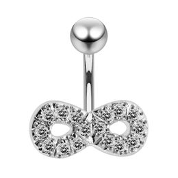 Firetti Bauchnabelpiercing »Schmuck Geschenk Piercing Silber 925 Körperschmuck Endless Schleife« mit Zirkonia (synth.)...